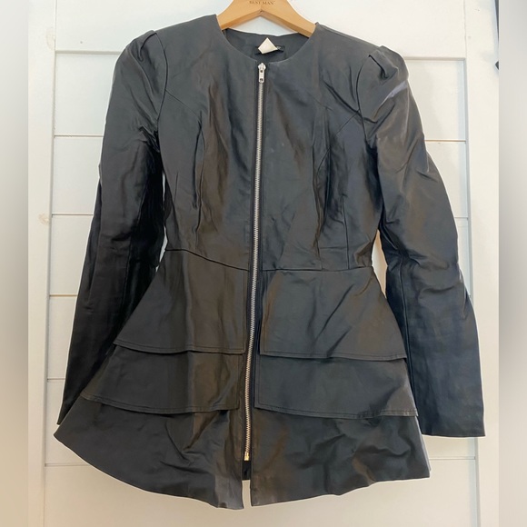 VENUS | Jackets & Coats | Venus Faux Leather Peplum Jacket | Poshmark